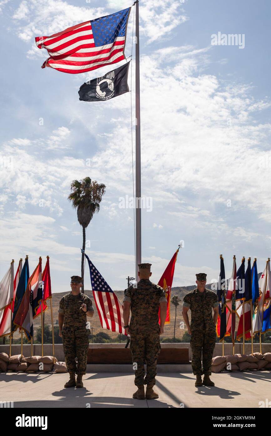 U.S. Marine Corps Sgt. Maj. Curtis Rice (left), the off-going sergeant ...