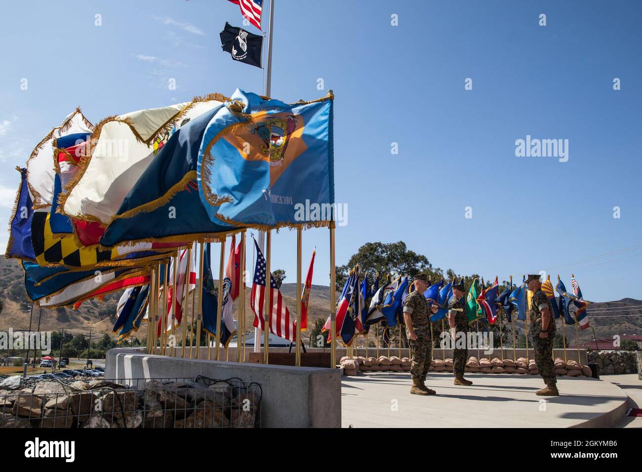 U.S. Marine Corps Sgt. Maj. Curtis Rice (left), the off-going sergeant ...