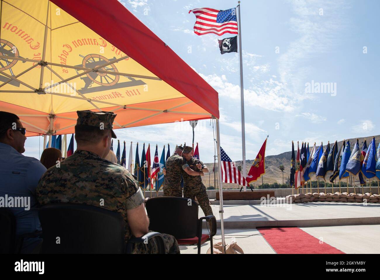 U.S. Marine Corps Sgt. Maj. Curtis Rice, the off-going sergeant major ...