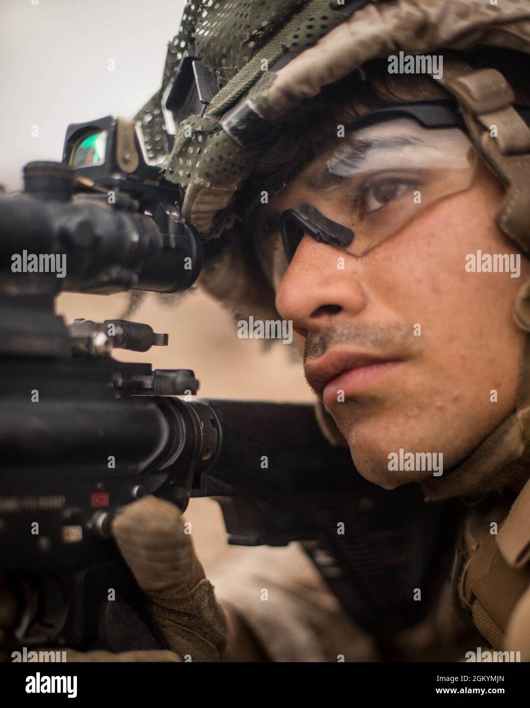 A U.S. Marine with Echo Company, 2nd Battalion, 23rd Marines ...