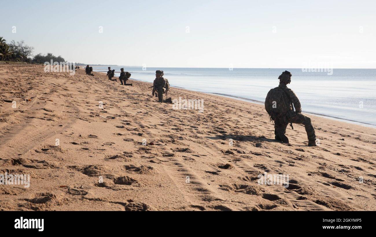 British Royal Marines with 40 Commando, post security during an ...