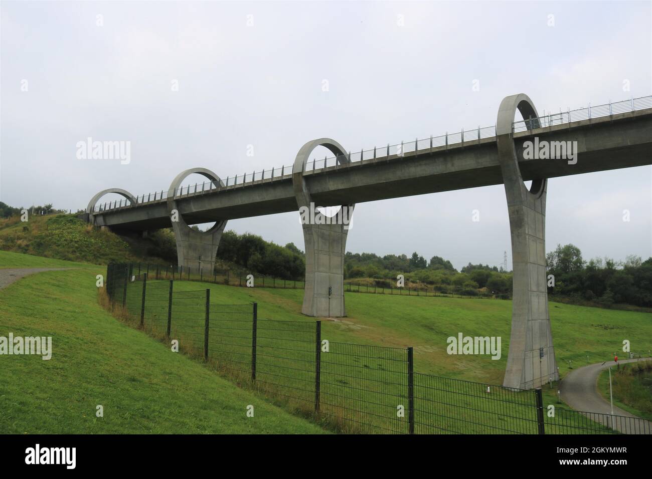 The Falkirk Wheel, a rotating boat lift in Tamfourhill, Falkirk, in ...