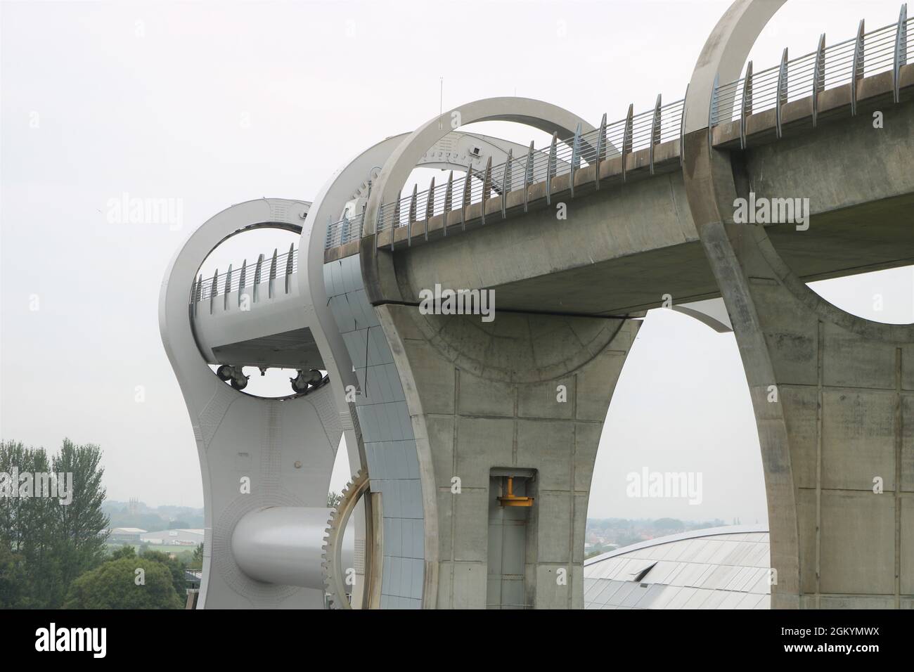 The Falkirk Wheel, a rotating boat lift in Tamfourhill, Falkirk, in ...