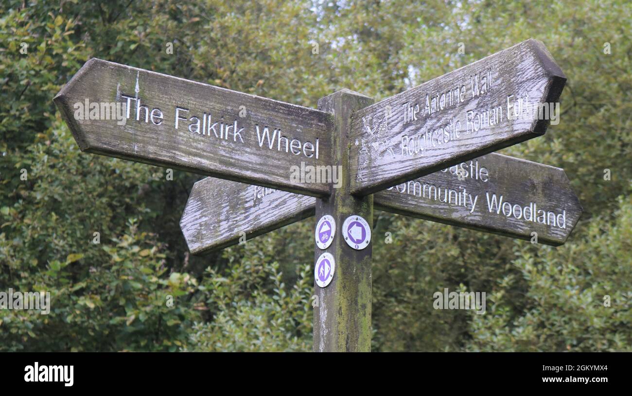 The Falkirk Wheel, a rotating boat lift in Tamfourhill, Falkirk, in ...
