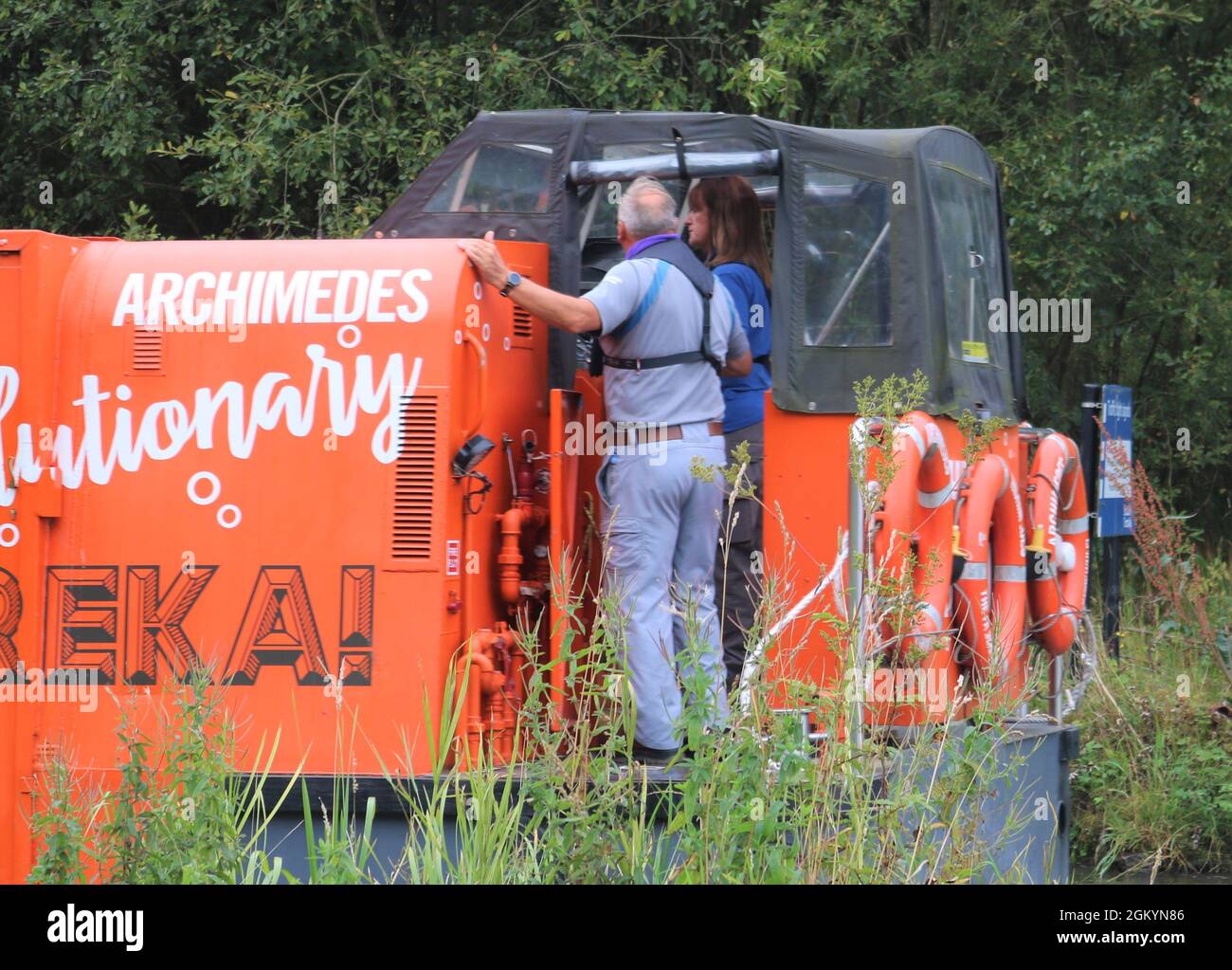 The Falkirk Wheel, a rotating boat lift in Tamfourhill, Falkirk, in ...
