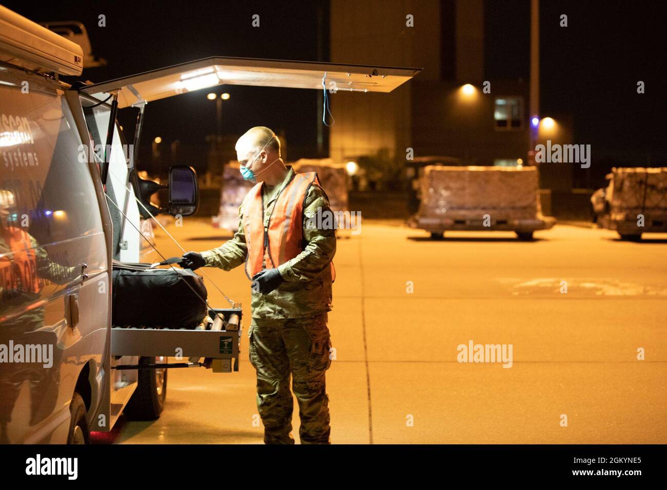 U.S. Army Pvt. Samuel Greco, assigned to 832nd Ordnance Battalion moves ...
