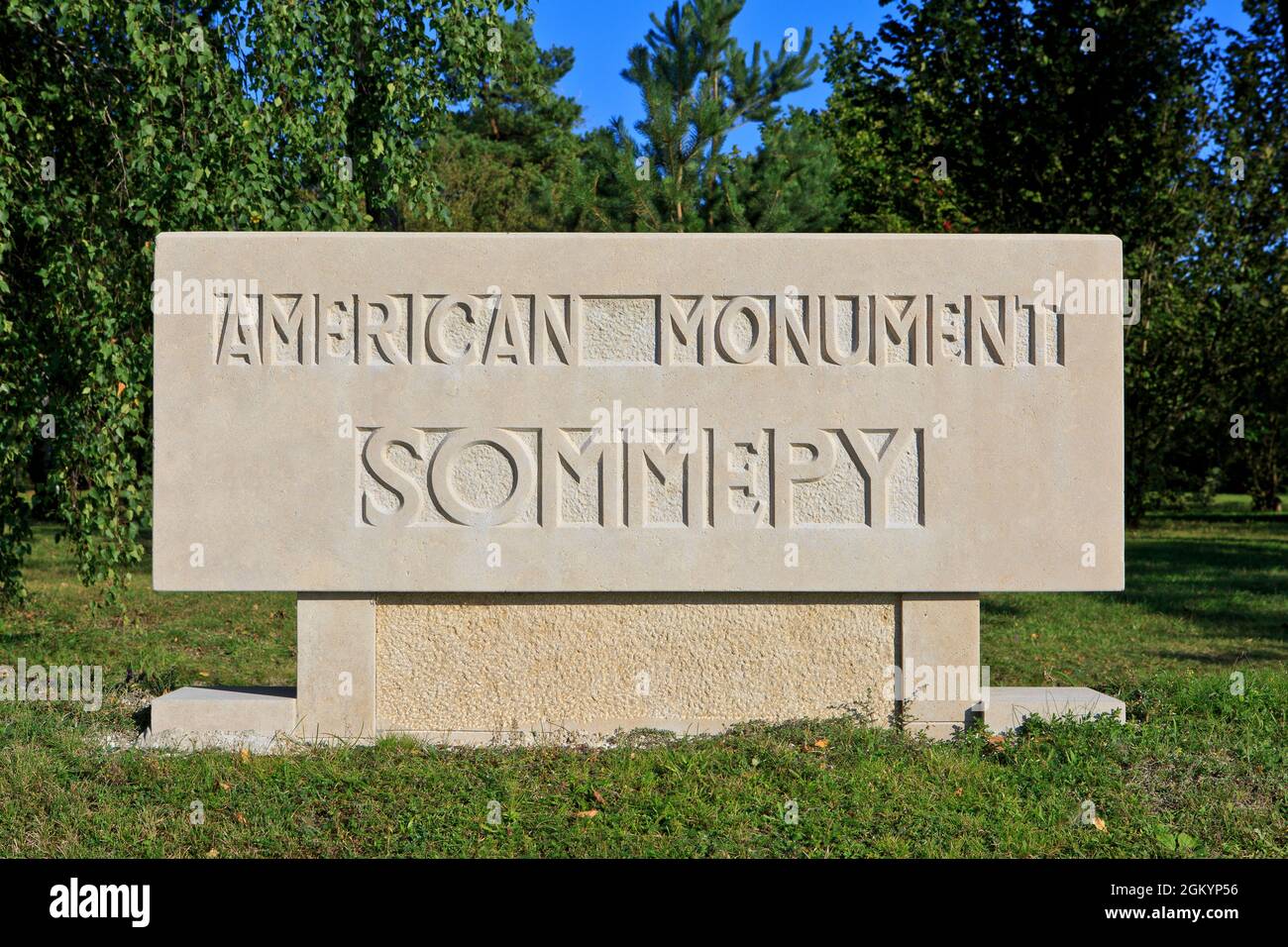 The First World War Sommepy American Monument on the crest of Blanc ...