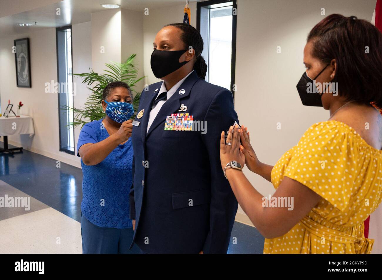 U.S. Air Force Chief Master Sgt. Danielle Jones is promoted during a ...