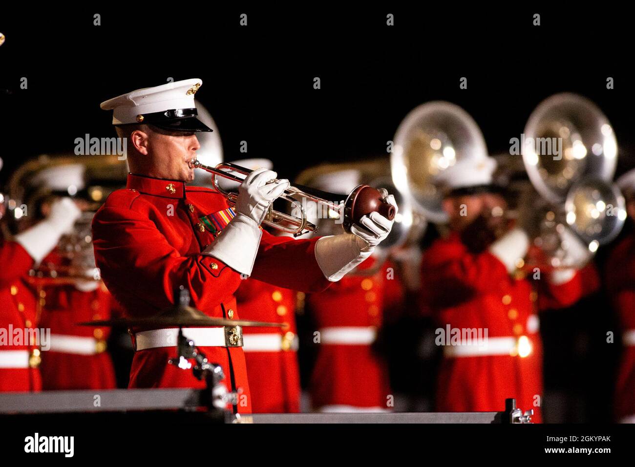 Sgt. Teal Ewer, bugler, “The Commandant’s Own,” U.S. Marine Drum ...