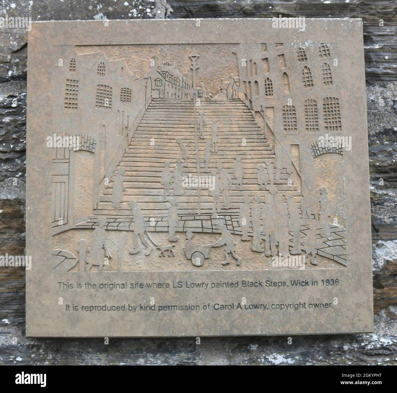 Wick, Scotland - Plaque stating original site where L S Lowry painted ...