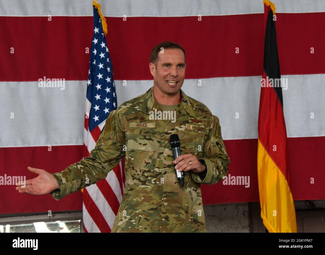 U.S. Air Force Col. Leslie Hauck, 52nd Fighter Wing commander ...
