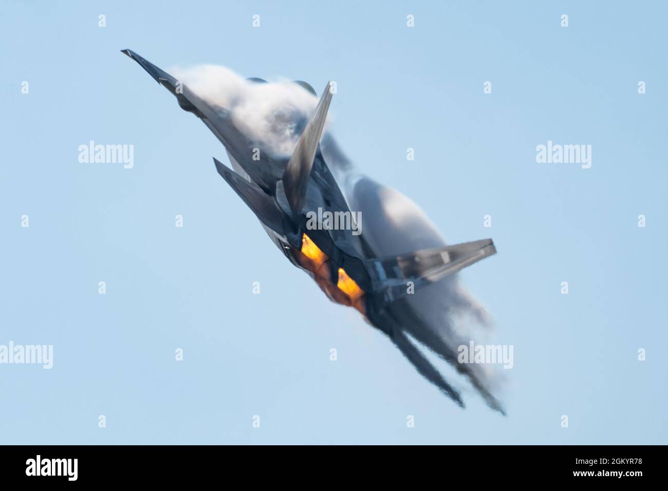 U.S. Air Force Maj. Josh Gunderson, F-22 Demo Team commander, performs ...