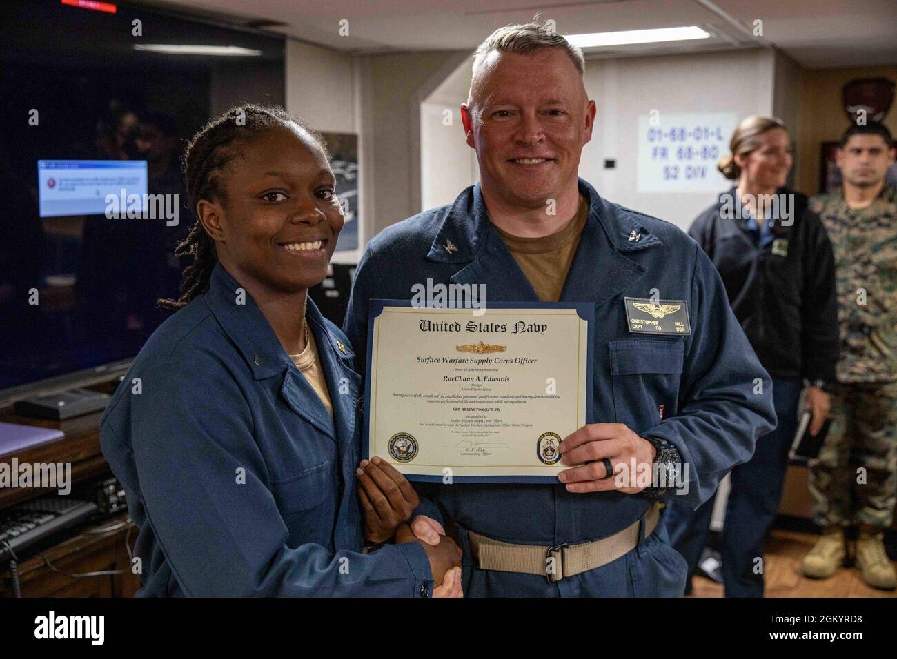 U.S. Navy Capt. Chris “Chowdah” Hill, commanding officer of the San ...
