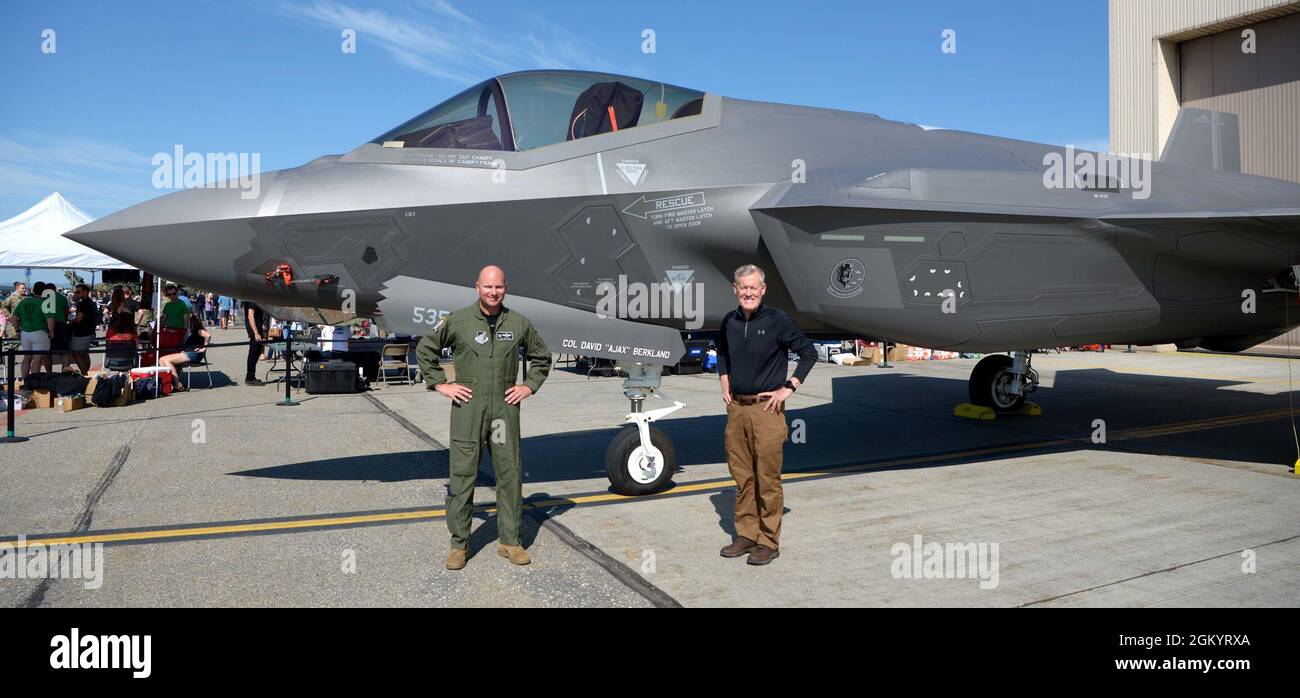 U.S. Air Force Col. David Berkland, 354th Fighter Wing commander, and ...