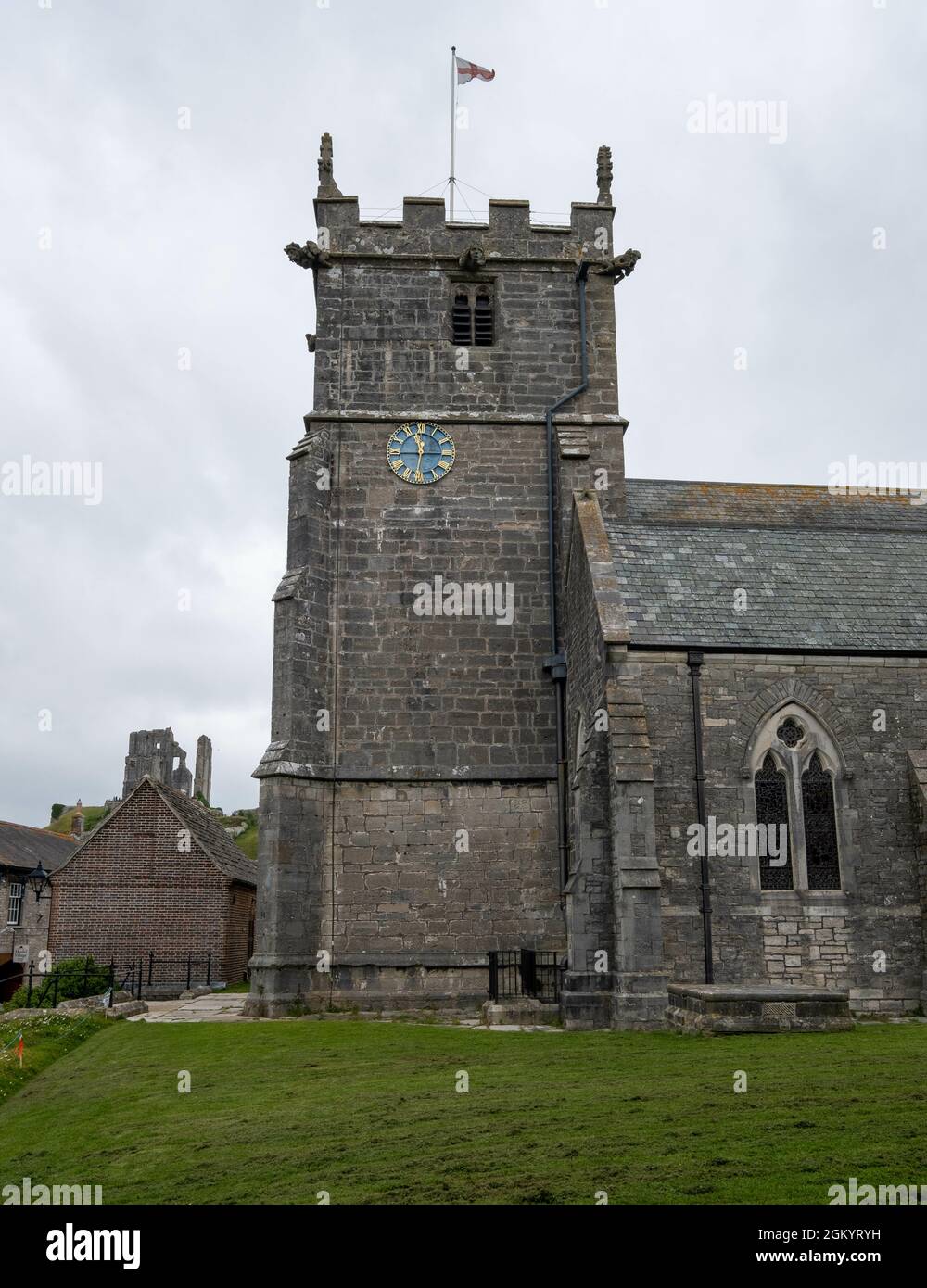 CORFE CASTLE, UNITED KINGDOM - Aug 18, 2021: The church of St. Edward ...