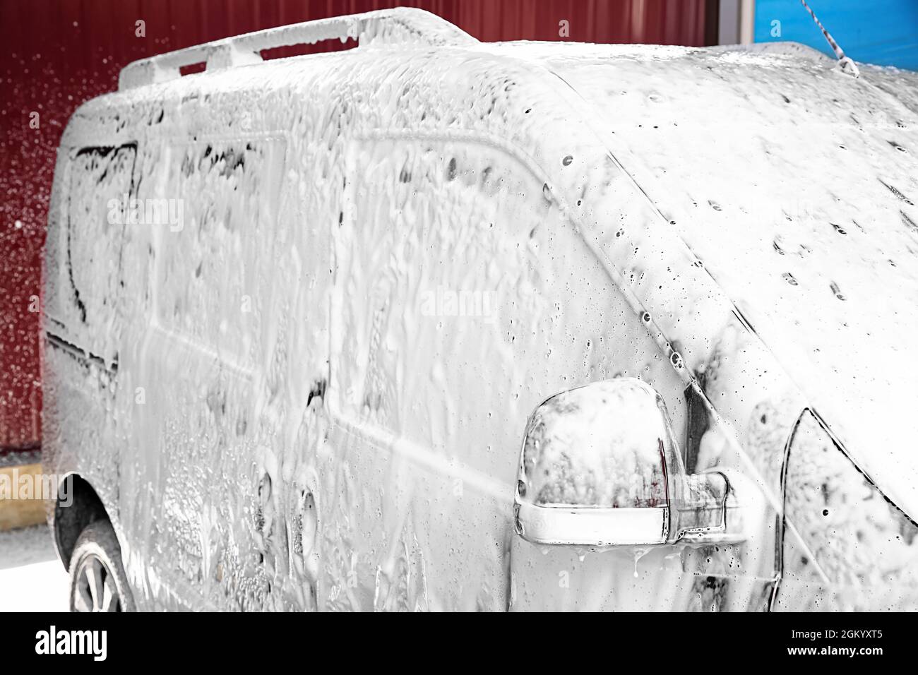 Automobile in suds at car wash Stock Photo - Alamy