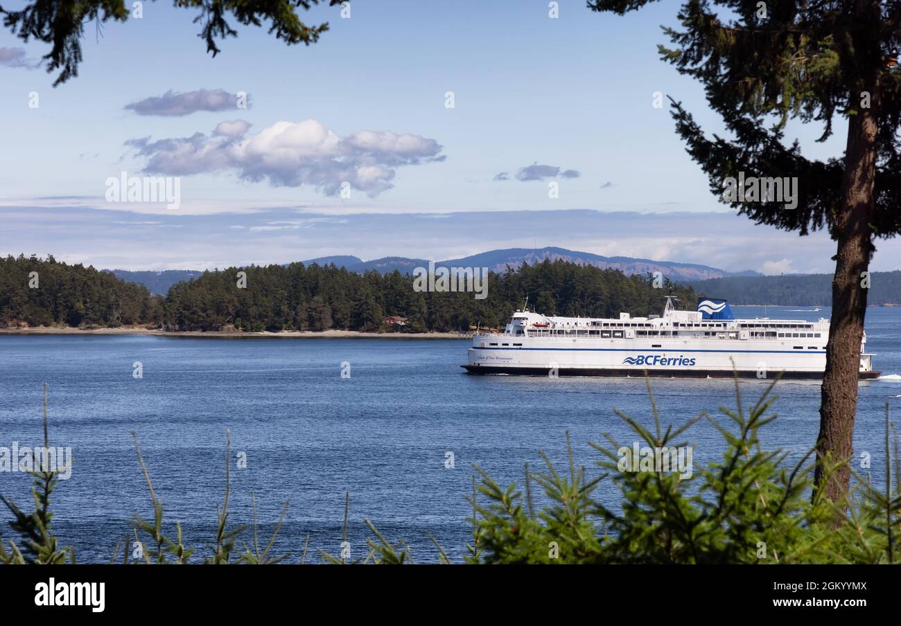 BC Ferries Boat Leaving the Terminal in Swartz Bay Stock Photo - Alamy