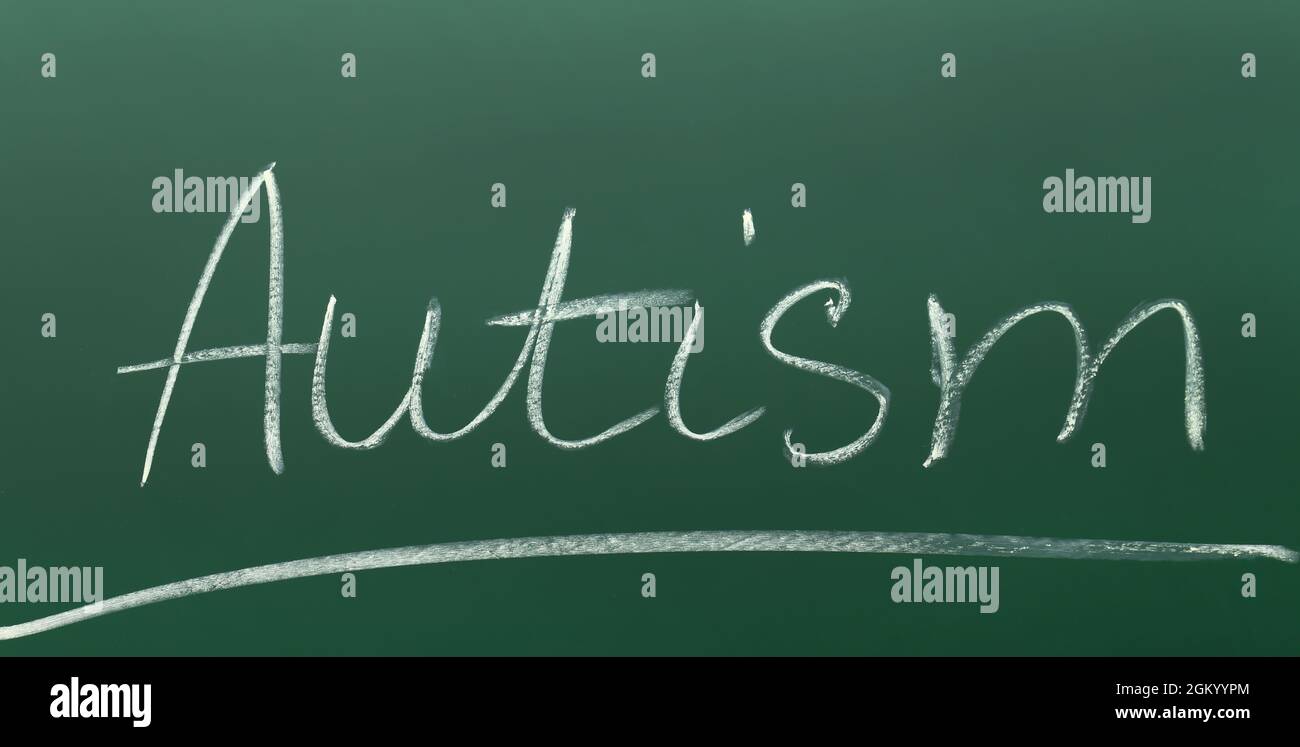 Word AUTISM written on chalk board Stock Photo - Alamy