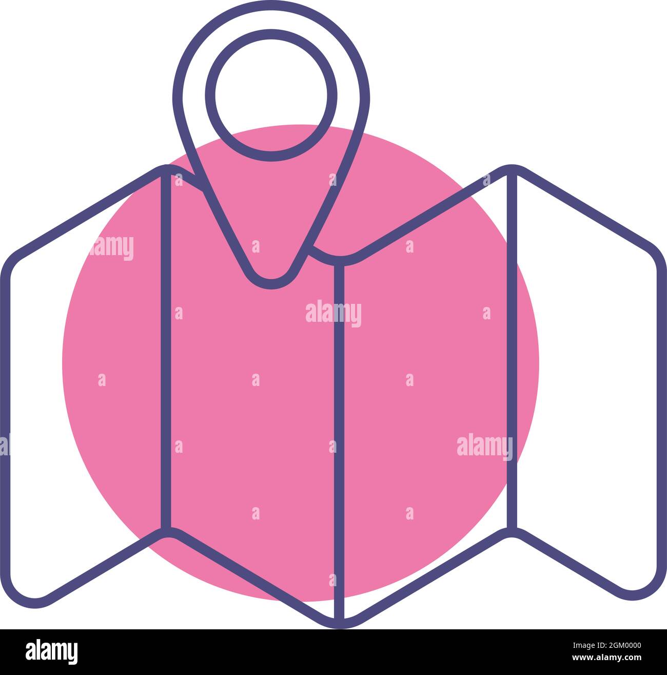 pink fold map Stock Vector Image & Art - Alamy