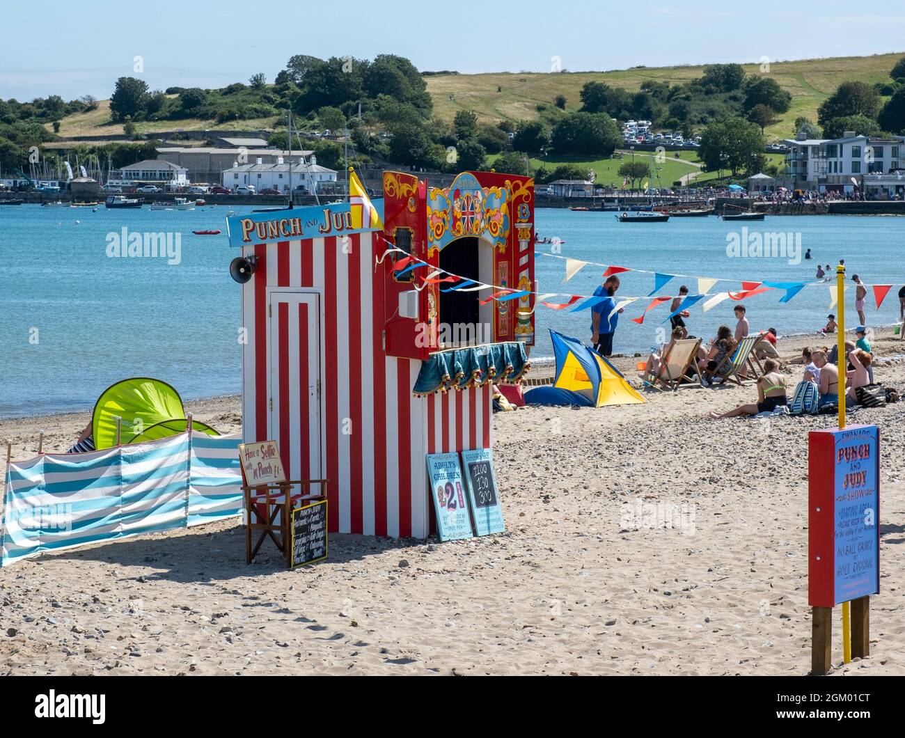 SWANAGE, UNITED KINGDOM - Aug 18, 2021: A traditional Punch and Judy ...
