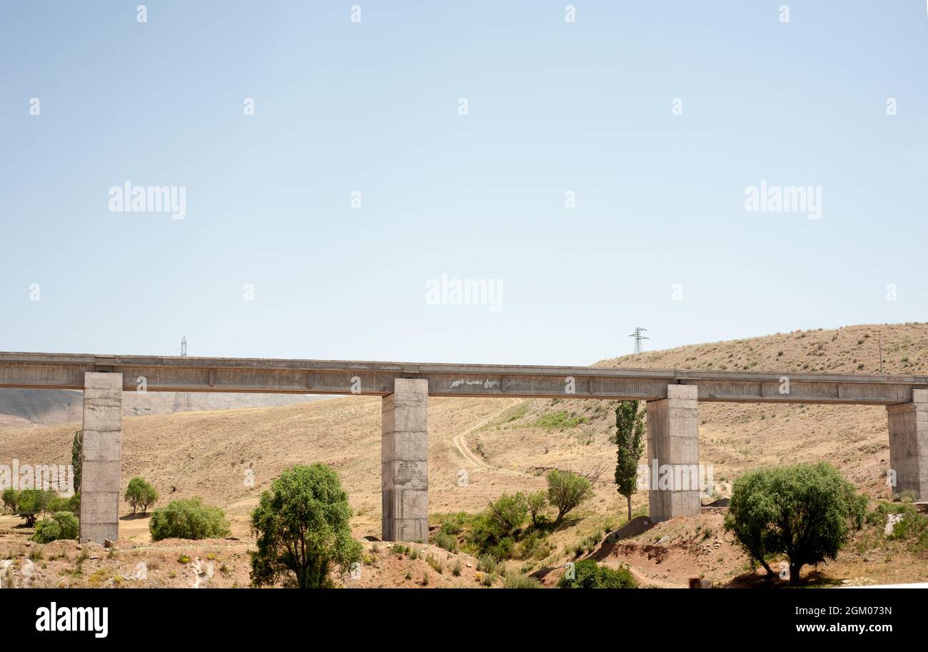 small Concrete structure Highway bridge in the nature of iran Stock ...