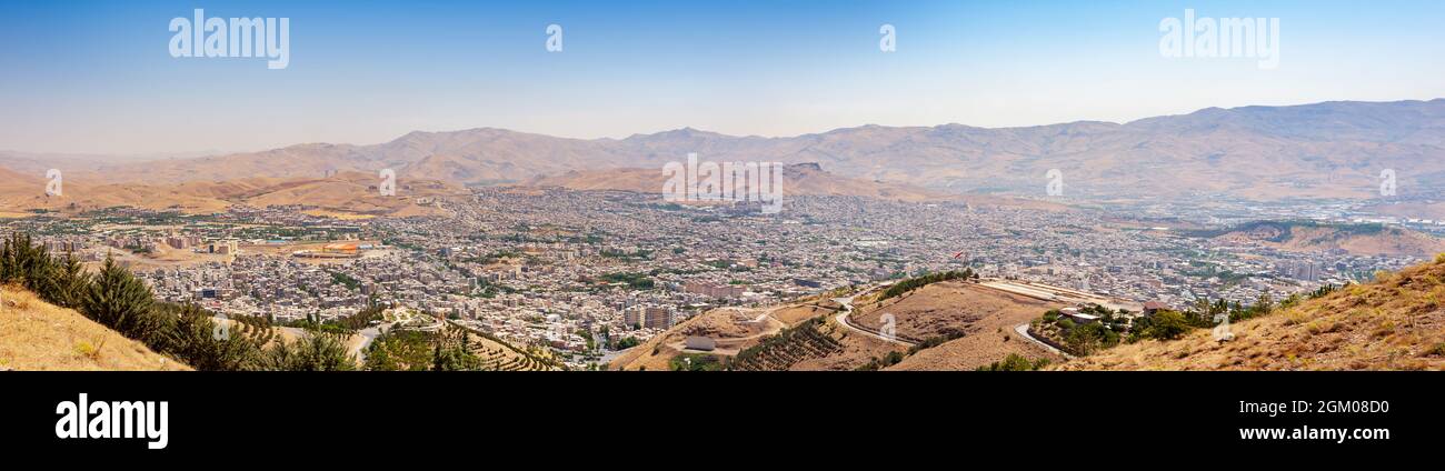 panorama view from the city of sanandaj in Kurdistan Province. Iran ...