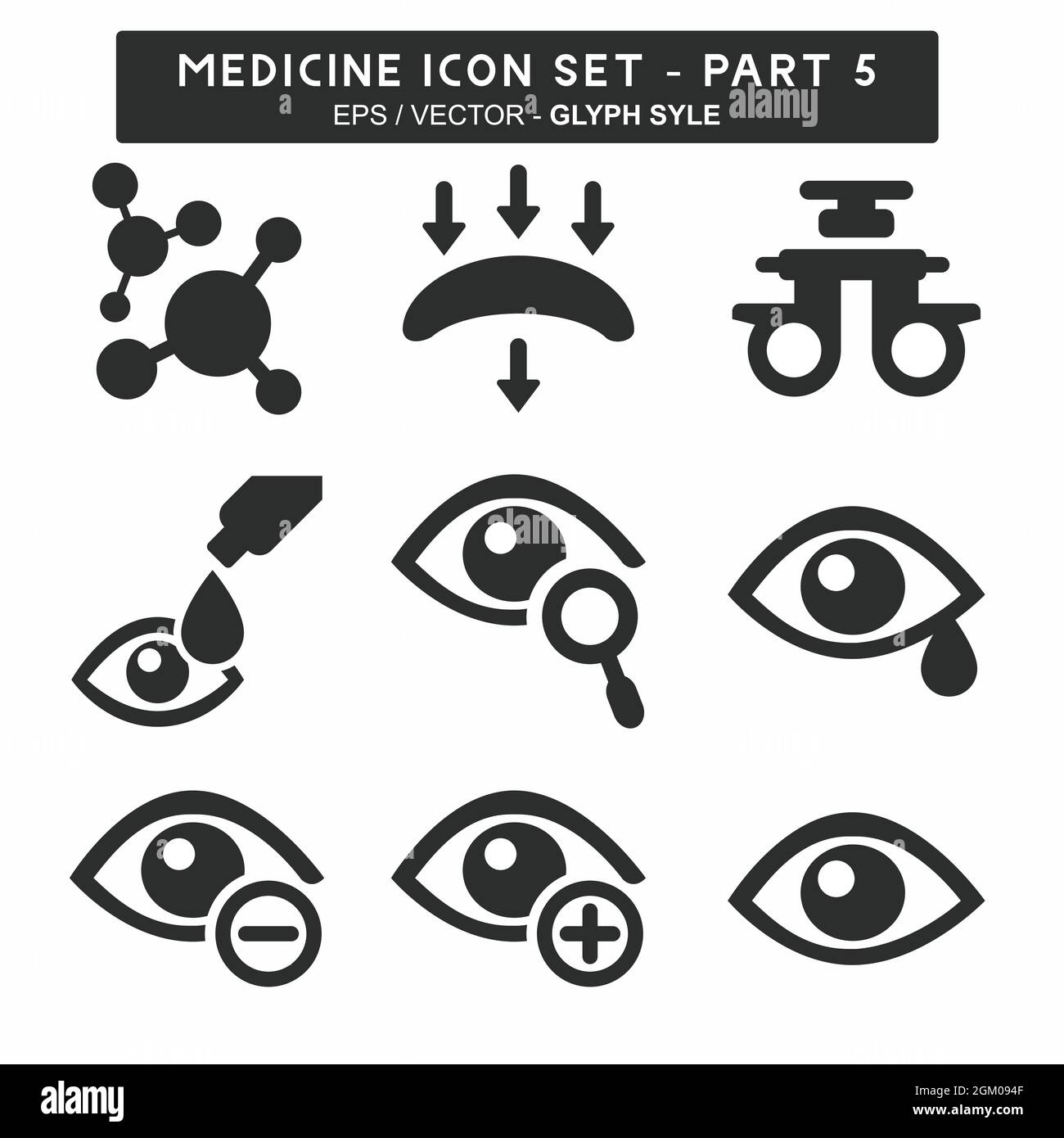 Icon Vector of Eye Exam 5 - Glyph Style - Simple illustration, Editable ...