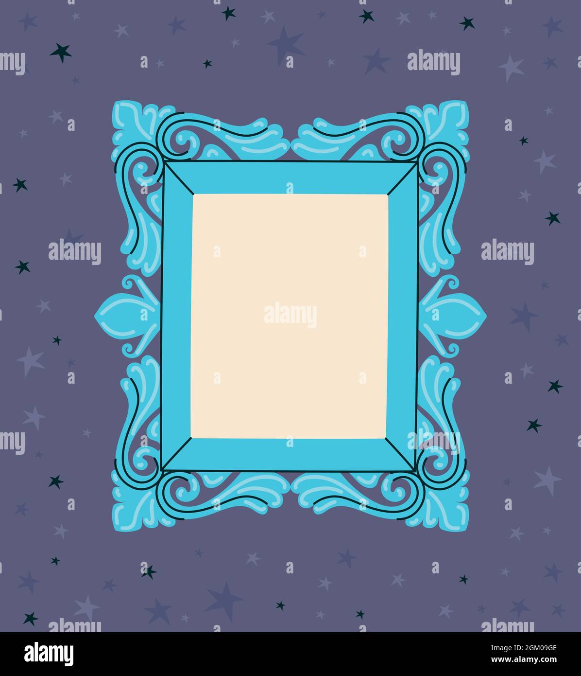 cute blue frame Stock Vector Image & Art - Alamy