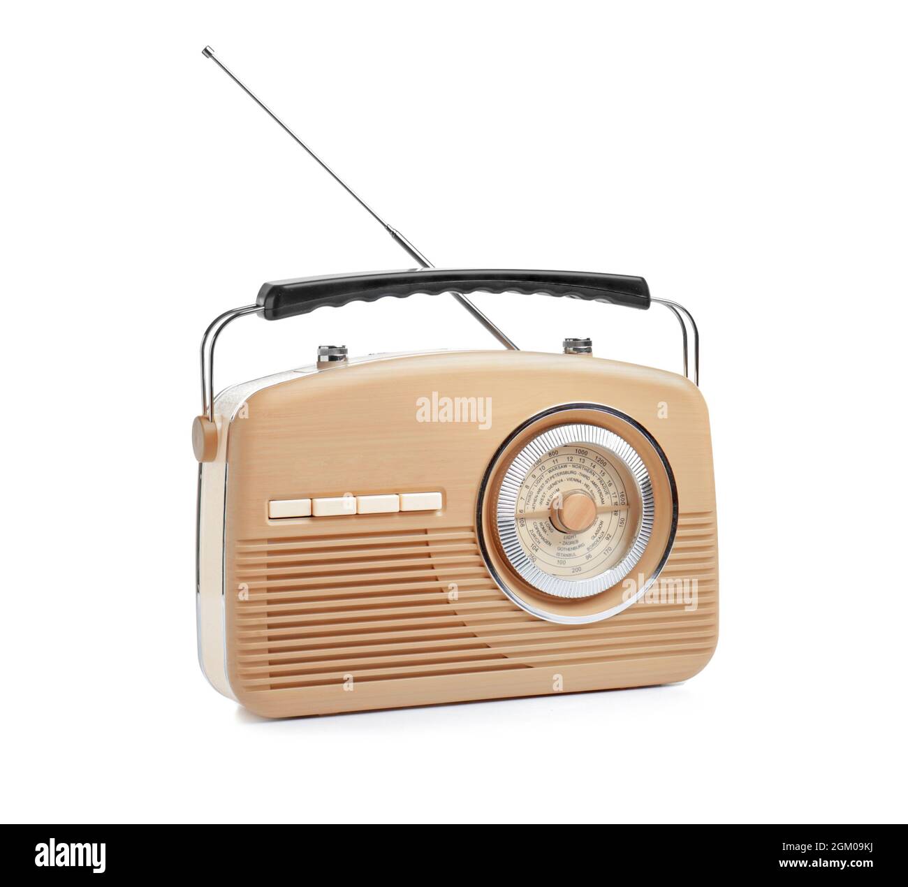 Radio receiver on white background Stock Photo - Alamy