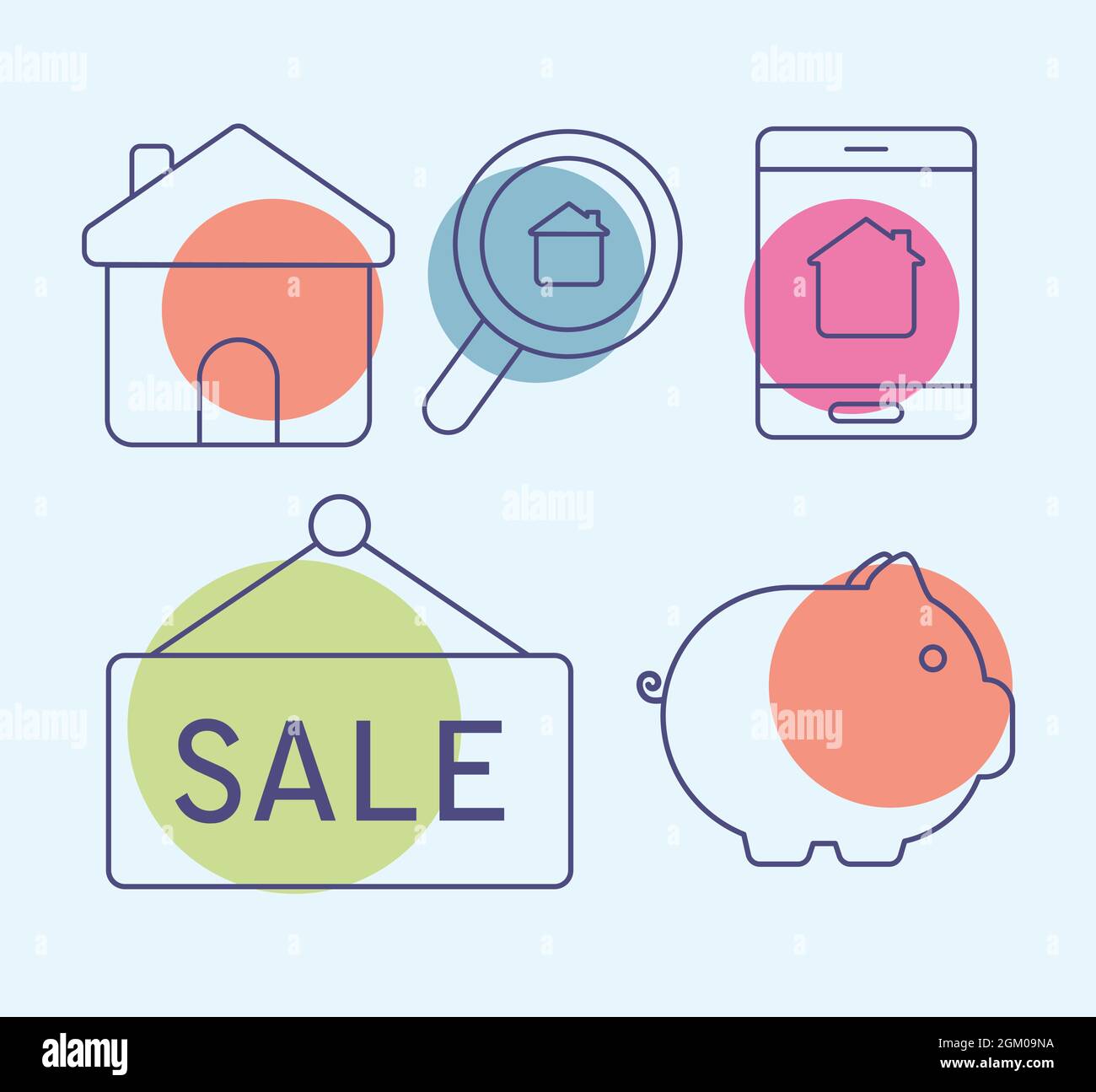 five real estate items Stock Vector Image & Art - Alamy