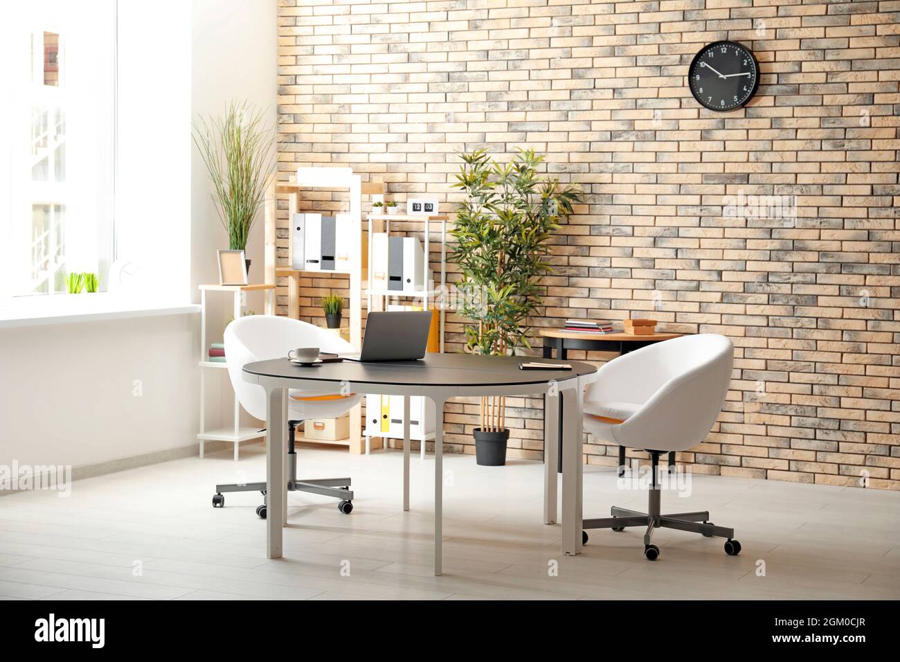 Interior of modern room with comfortable workplace Stock Photo - Alamy