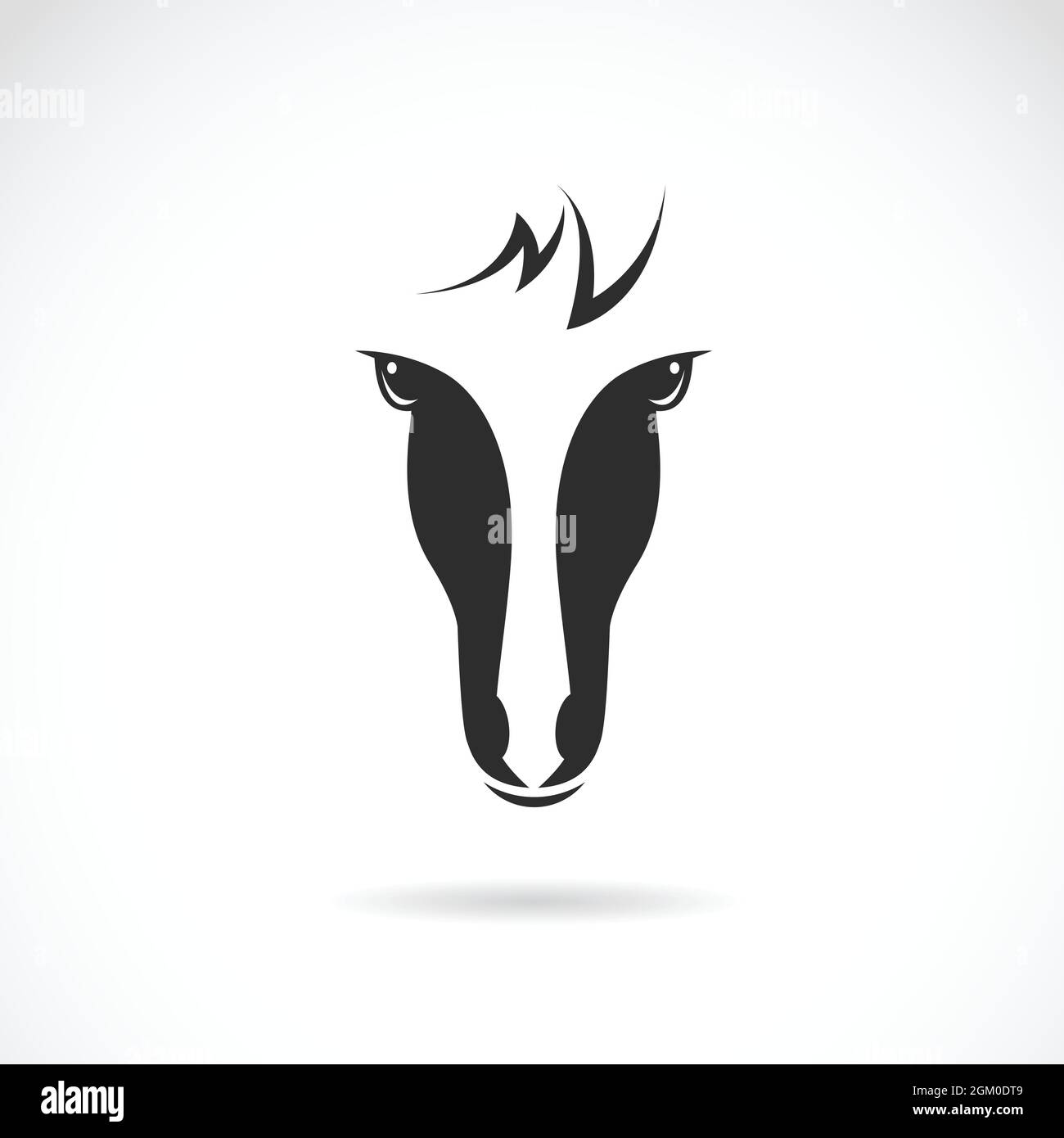 Vector image of an horse face on white background. Easy editable ...
