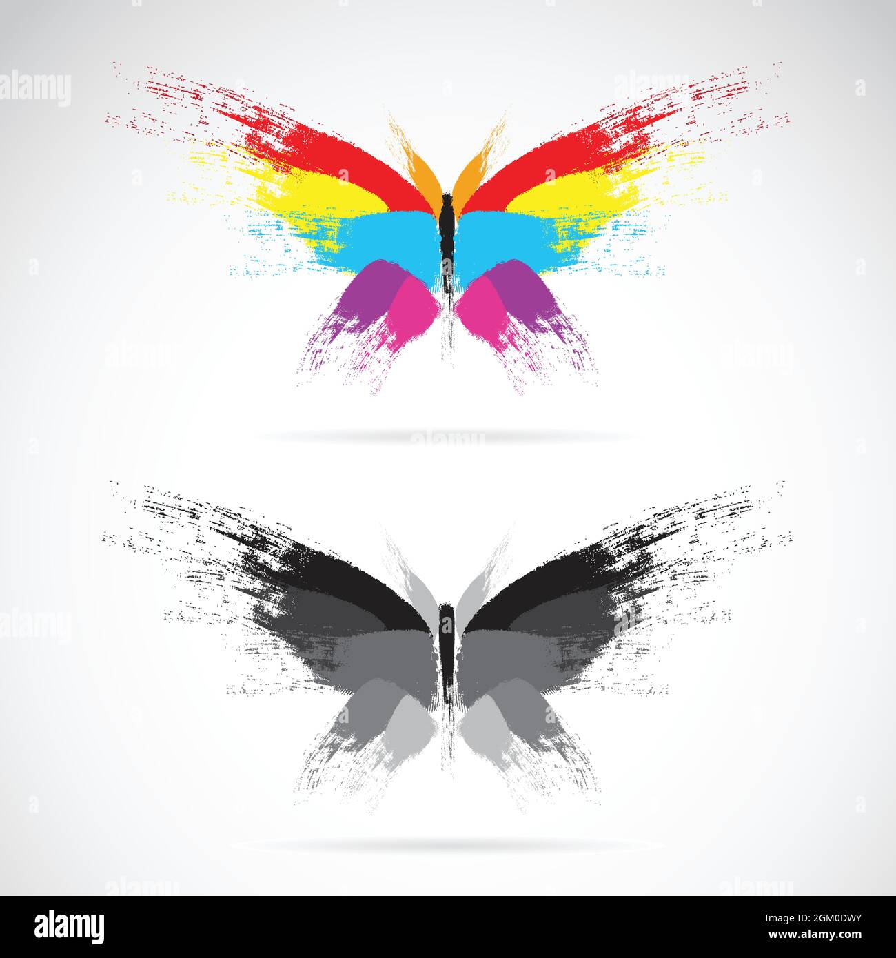 Vector image of butterfly on white background. Easy editable layered vector illustration. Wild ...