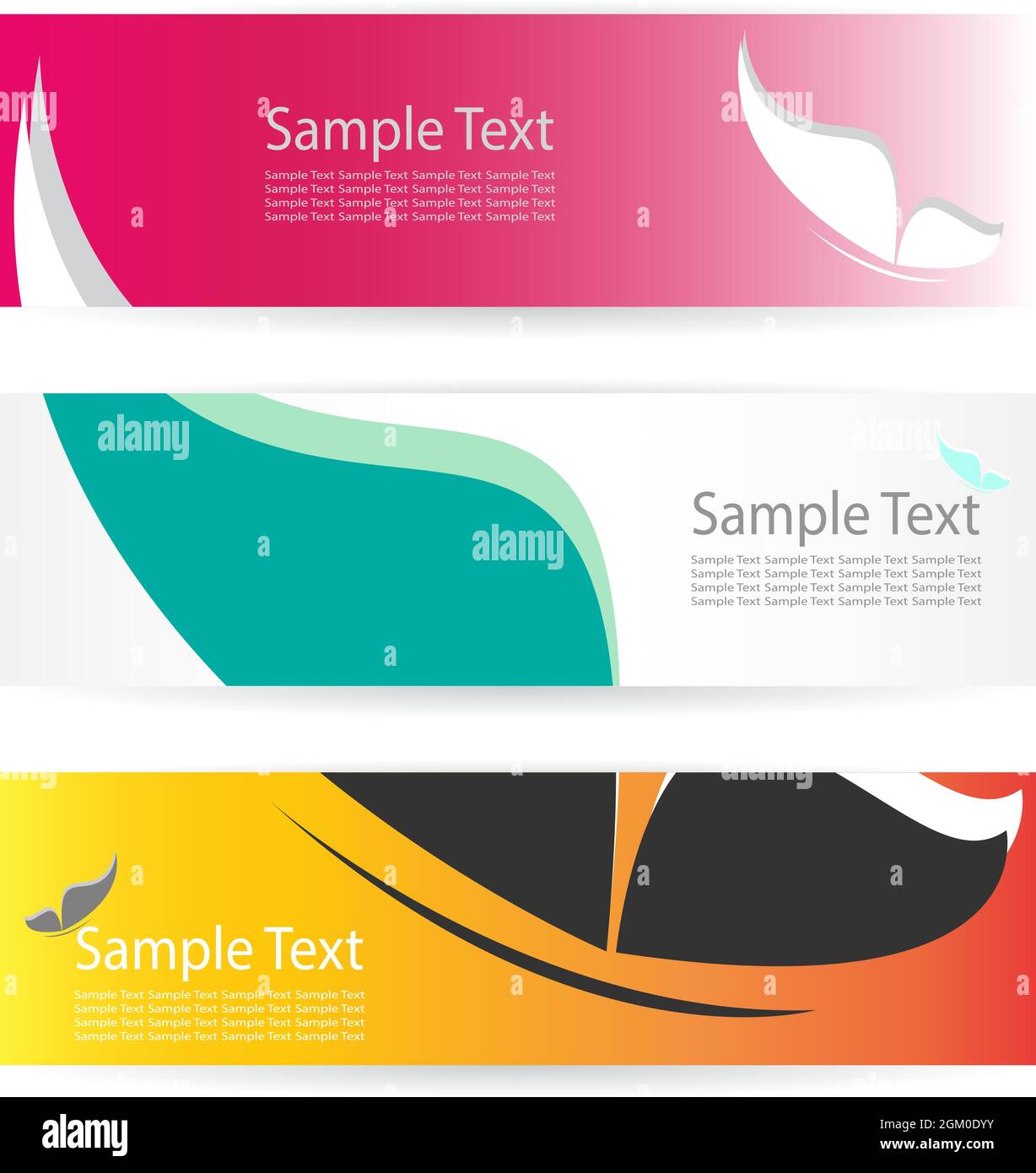 Vector image of butterfly banners. Easy editable layered vector ...