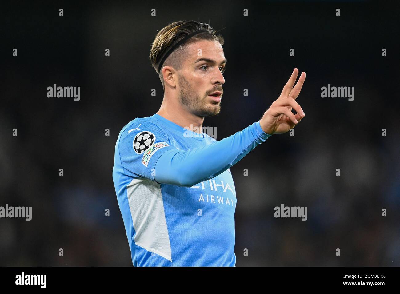 Jack Grealish #10 of Manchester City gives his team instructions Stock ...