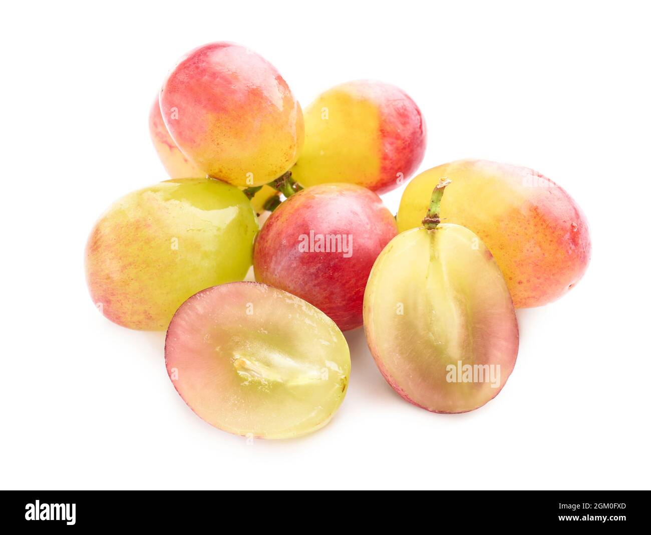 Fresh ripe grapes on white background Stock Photo - Alamy