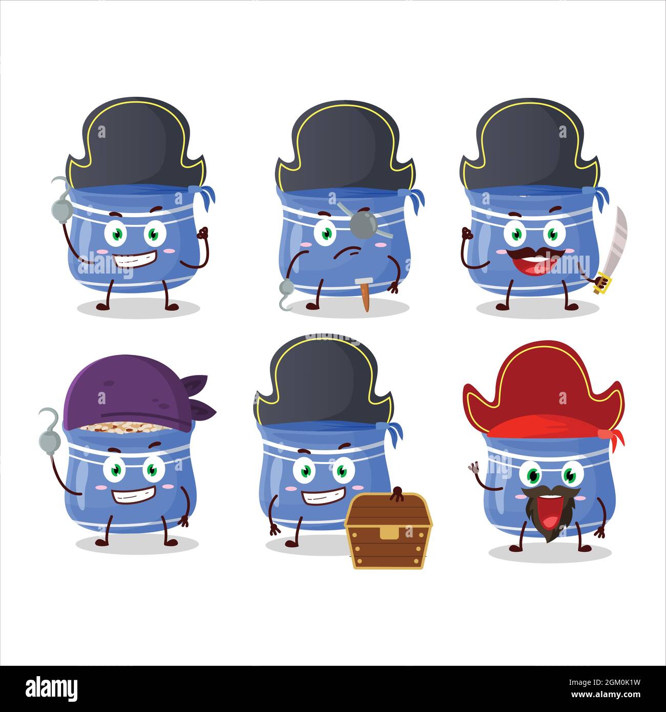 Cartoon character of sesame seeds with various pirates emoticons ...