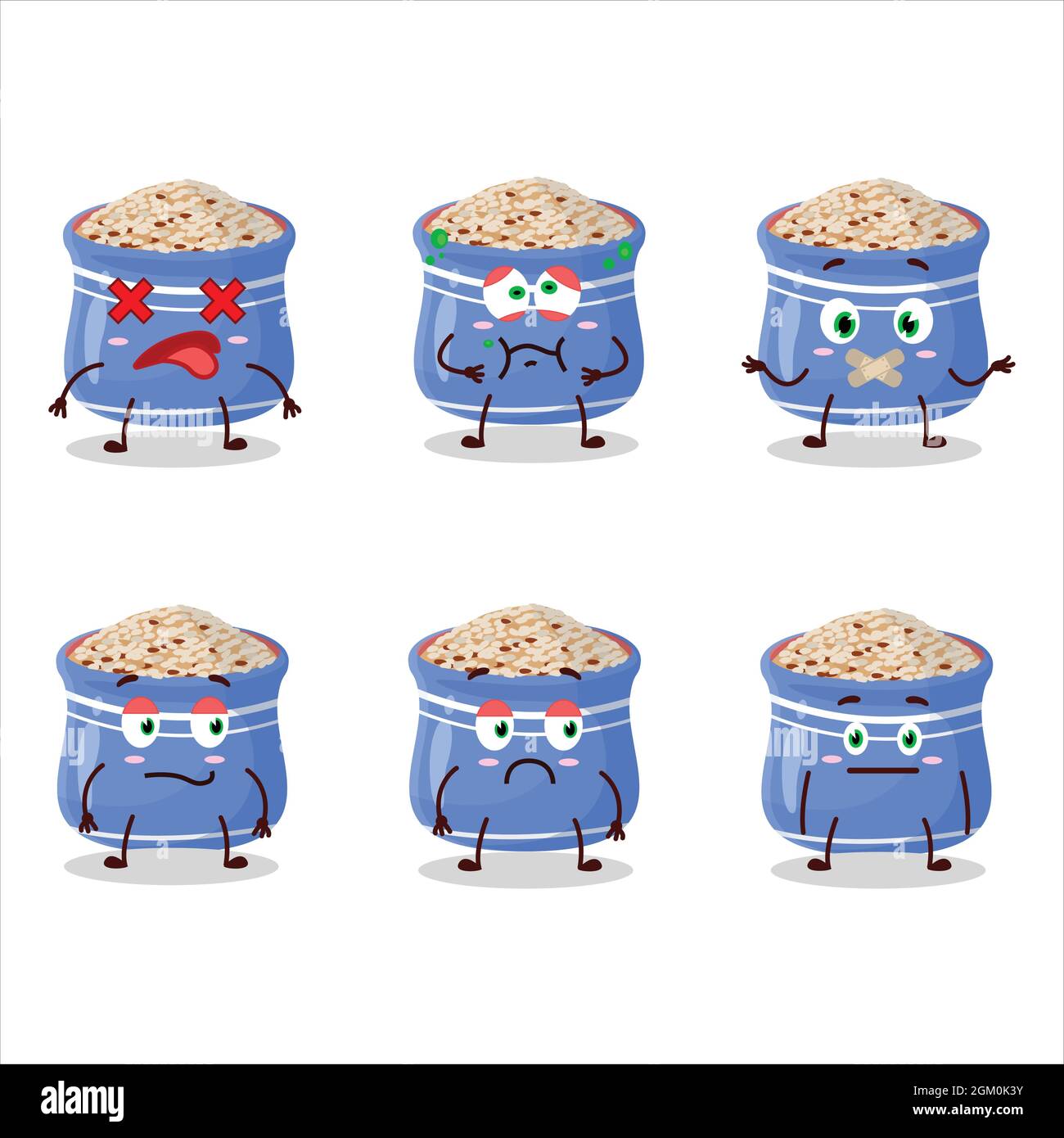 Sesame seeds cartoon character with nope expression. Vector ...