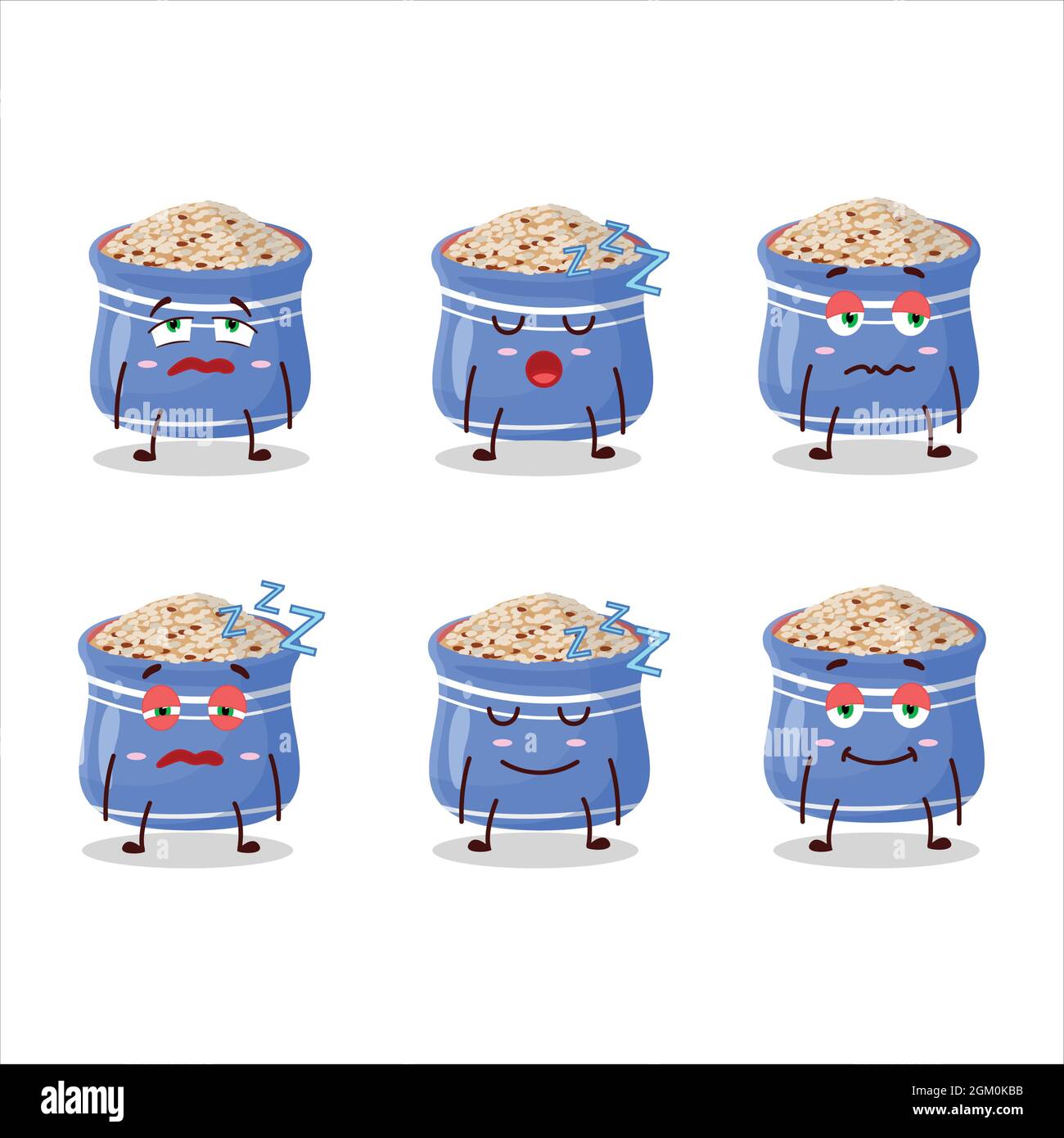Cartoon character of sesame seeds with sleepy expression. Vector ...
