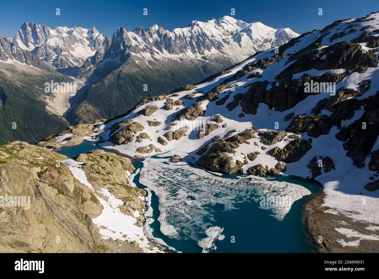 FRANCE HAUTE-SAVOIE (74) CHAMONIX, LAKE BLANC, GRANDES JORASSES ...