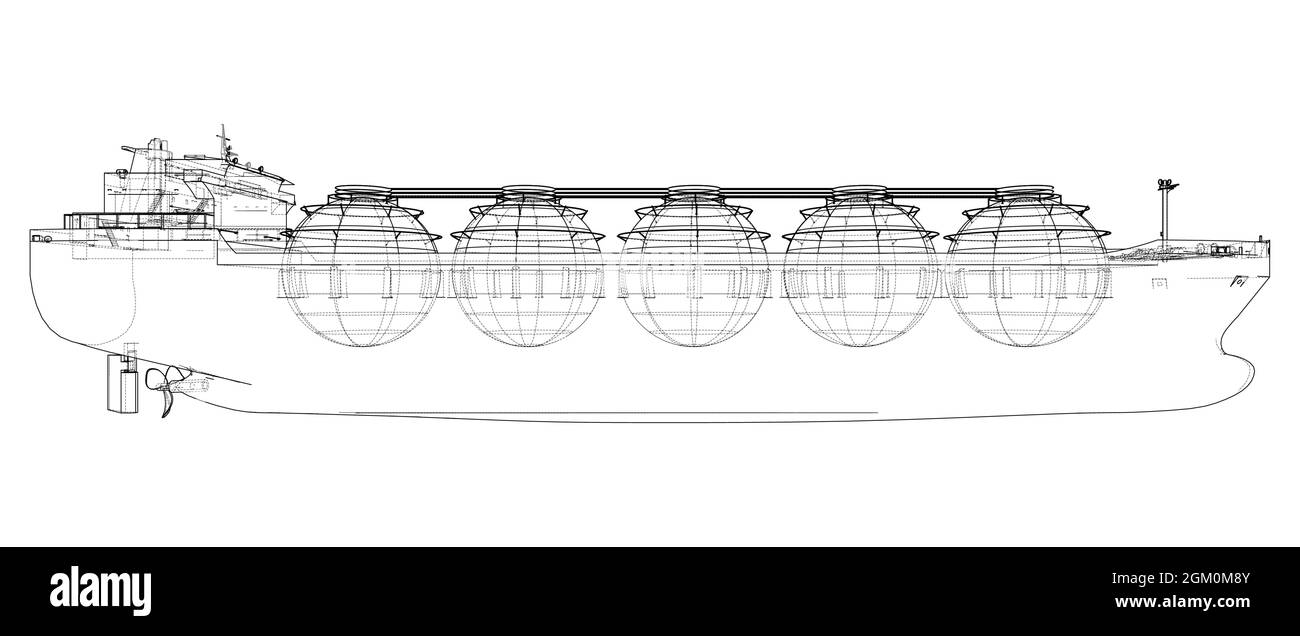 Large gas tanker or LNG carrier. Vector Stock Vector Image & Art - Alamy