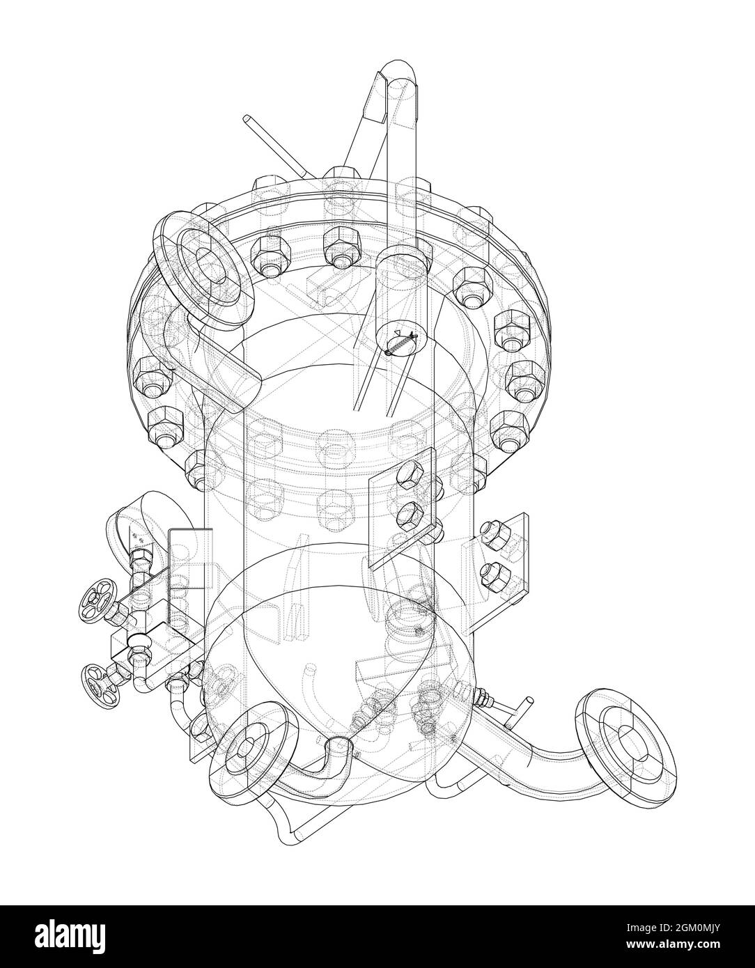 Industrial air filter with taps and pressure gauge Stock Vector Image ...