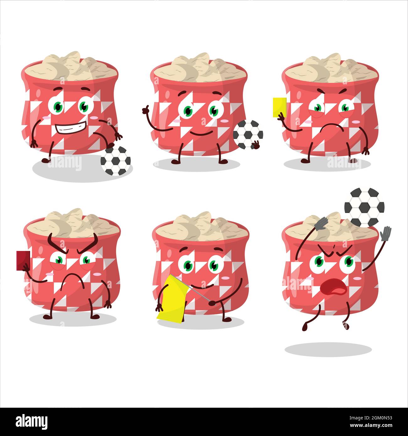 Dried ginger cartoon character working as a Football referee. Vector ...