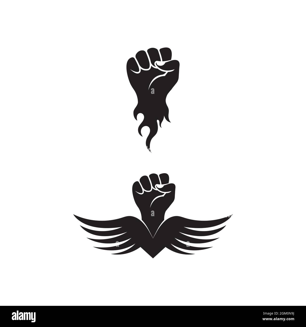 Hand Strong Template vector icon illustration design Stock Photo - Alamy