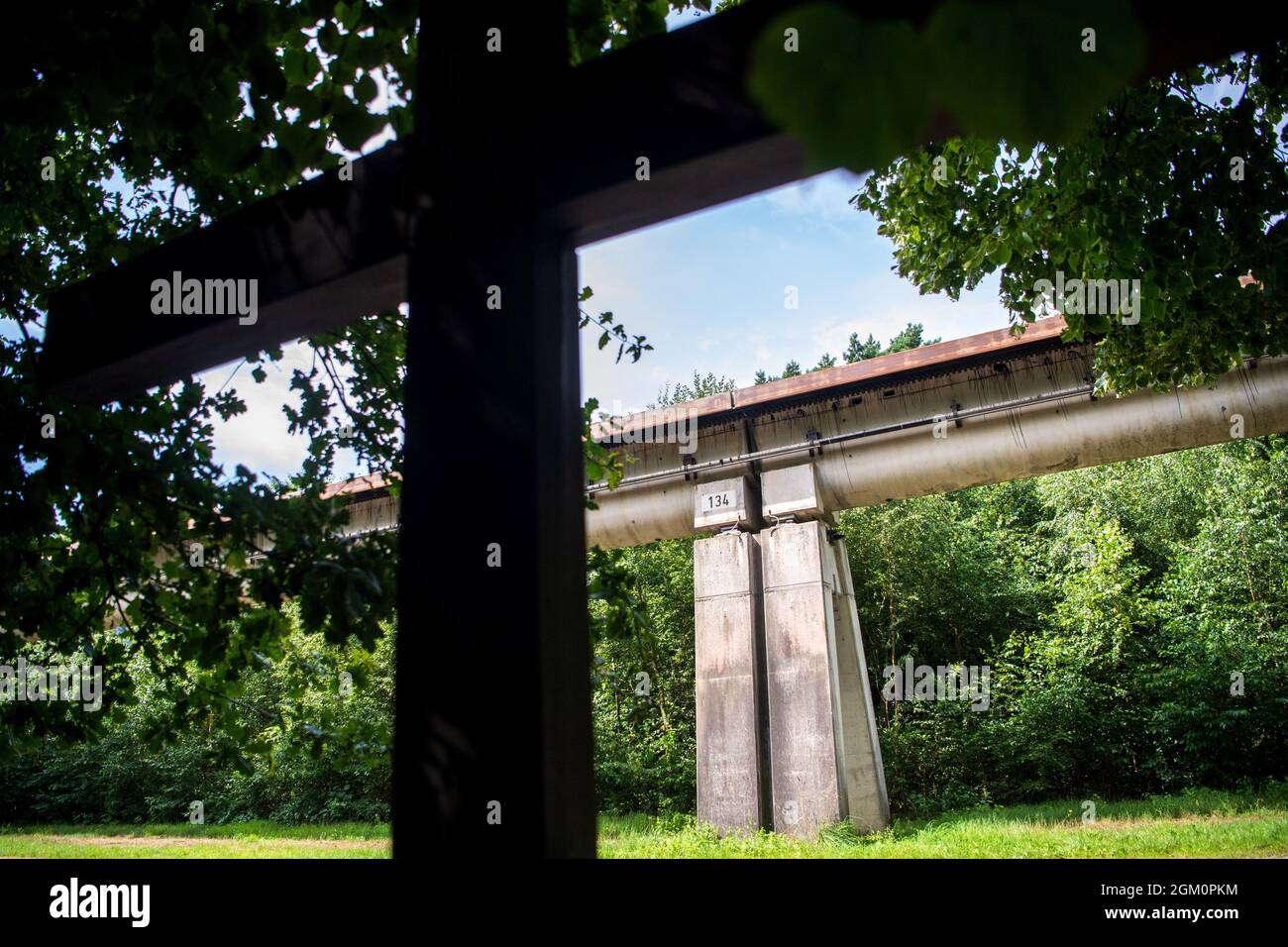 Lathen, Germany. 30th July, 2021. A cross stands at the memorial site ...