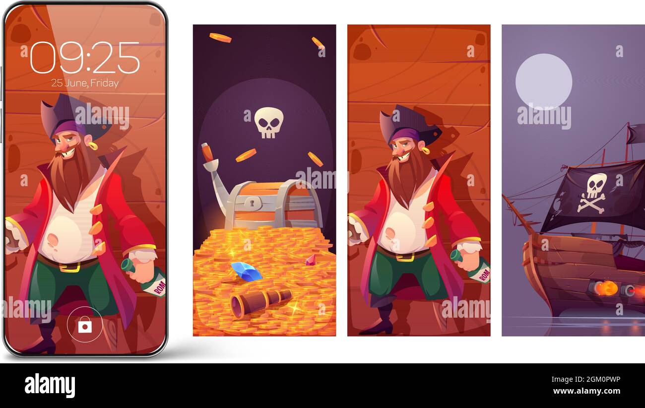 Banner template treasure on Cut Out Stock Images & Pictures - Alamy