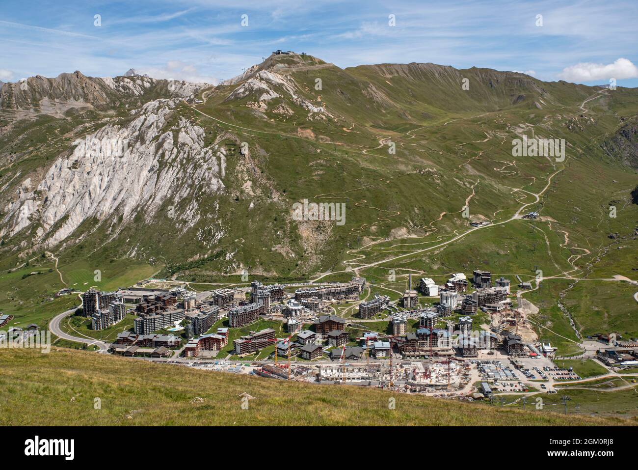 View of the town of Tignes Val Claret in the mountains of France Stock ...