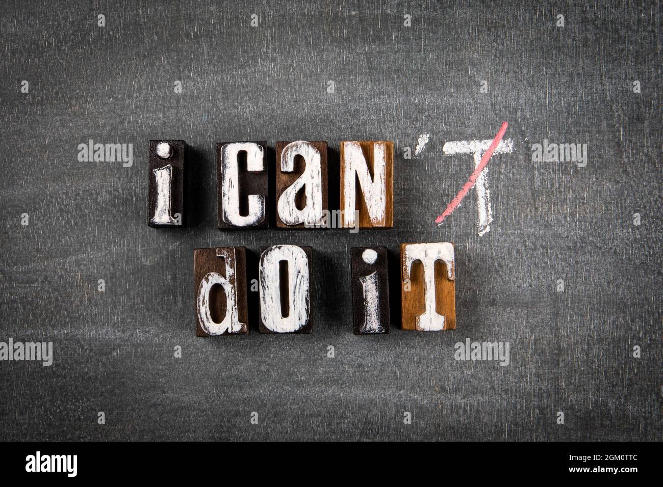 I can do it concept. Letters of the alphabet on a chalk board Stock ...