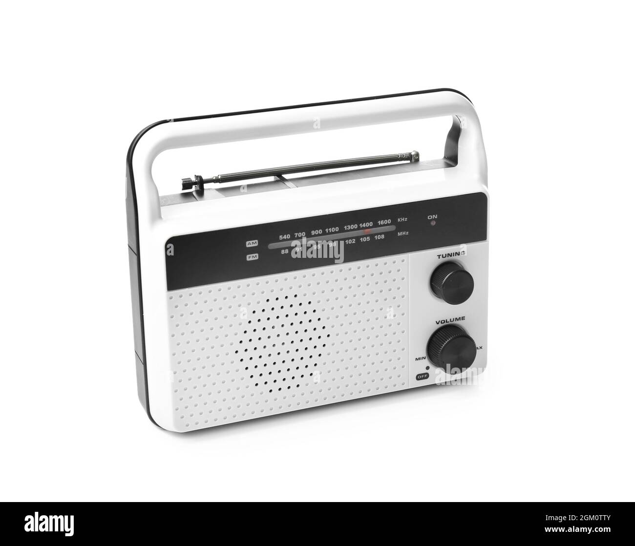 Modern radio on white background Stock Photo - Alamy