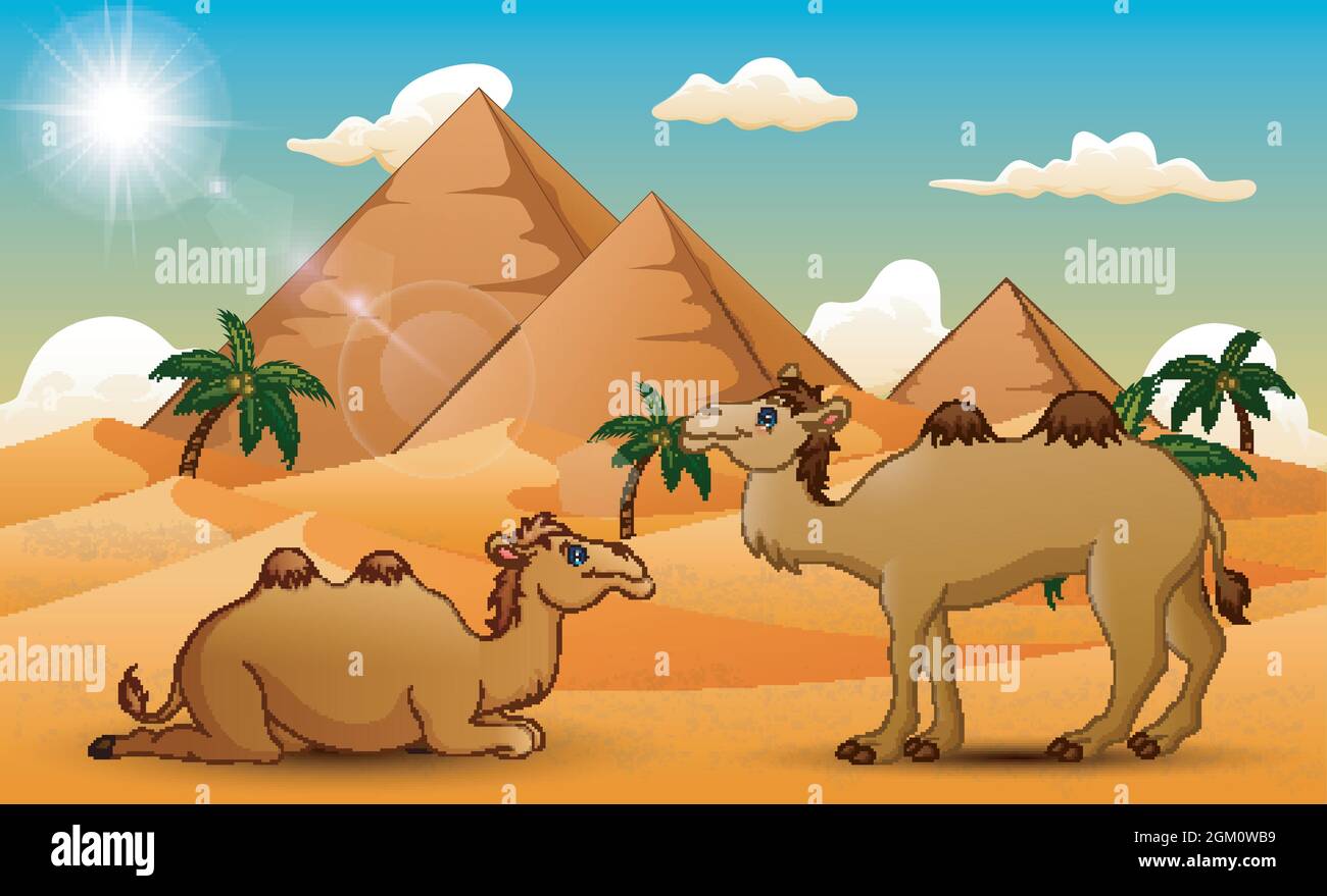 Camels In The Desert Clipart
